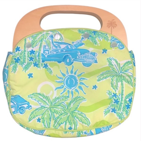 Lilly Pulitzer | Bags | Vintage Lilly Pulitzer Bermuda Bag Wood Handle ...